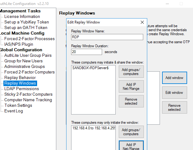 Replay Windows to support RDP and other re-authenticating protocols | AuthLite v2.4 ...